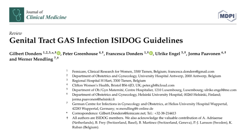 Genital Tract GAS Infection ISIDOG Guidelines – ISIDOG
